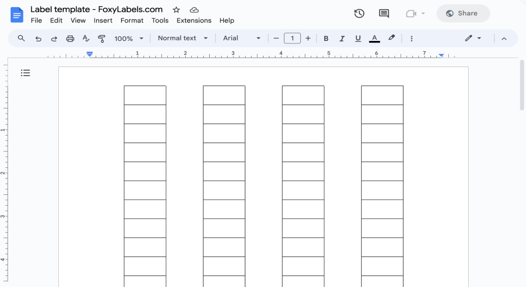 Google Docs Label Template Compatible with Avery® 11444