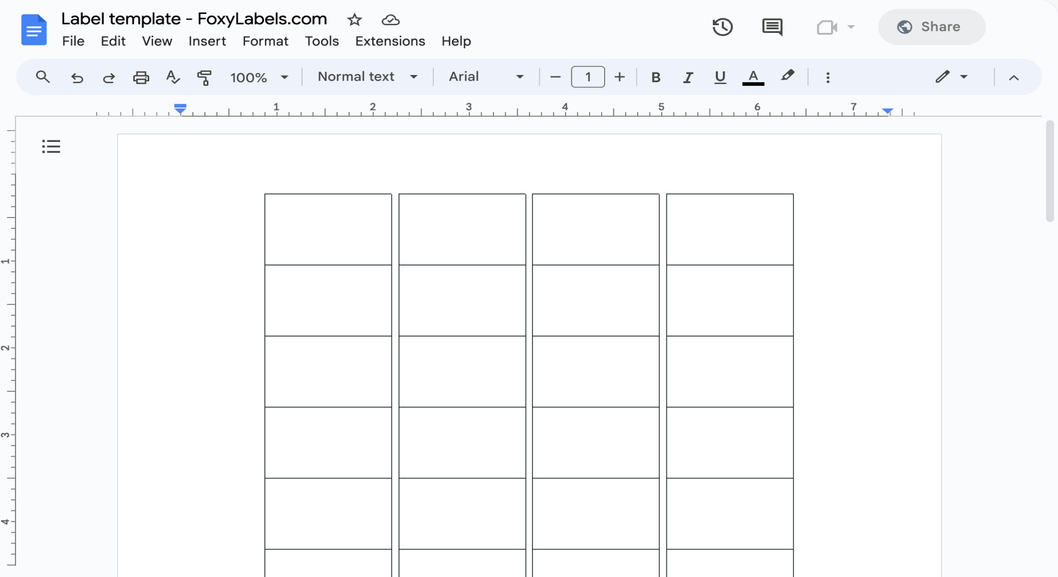 Google Docs Label Template Compatible with Avery® L7654